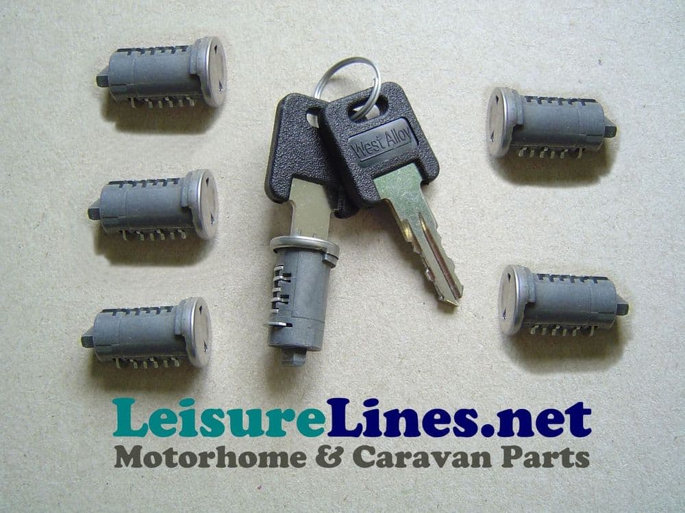 WEST ALLOY SHORT TANG LOCK KIT 6 BARRELS 2 KEYS