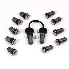 ZADI LOCK BARRELS x 12 & PAIR OF KEYS