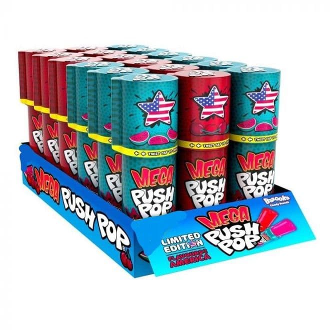 Bazooka Mega Push Pop US Flavours