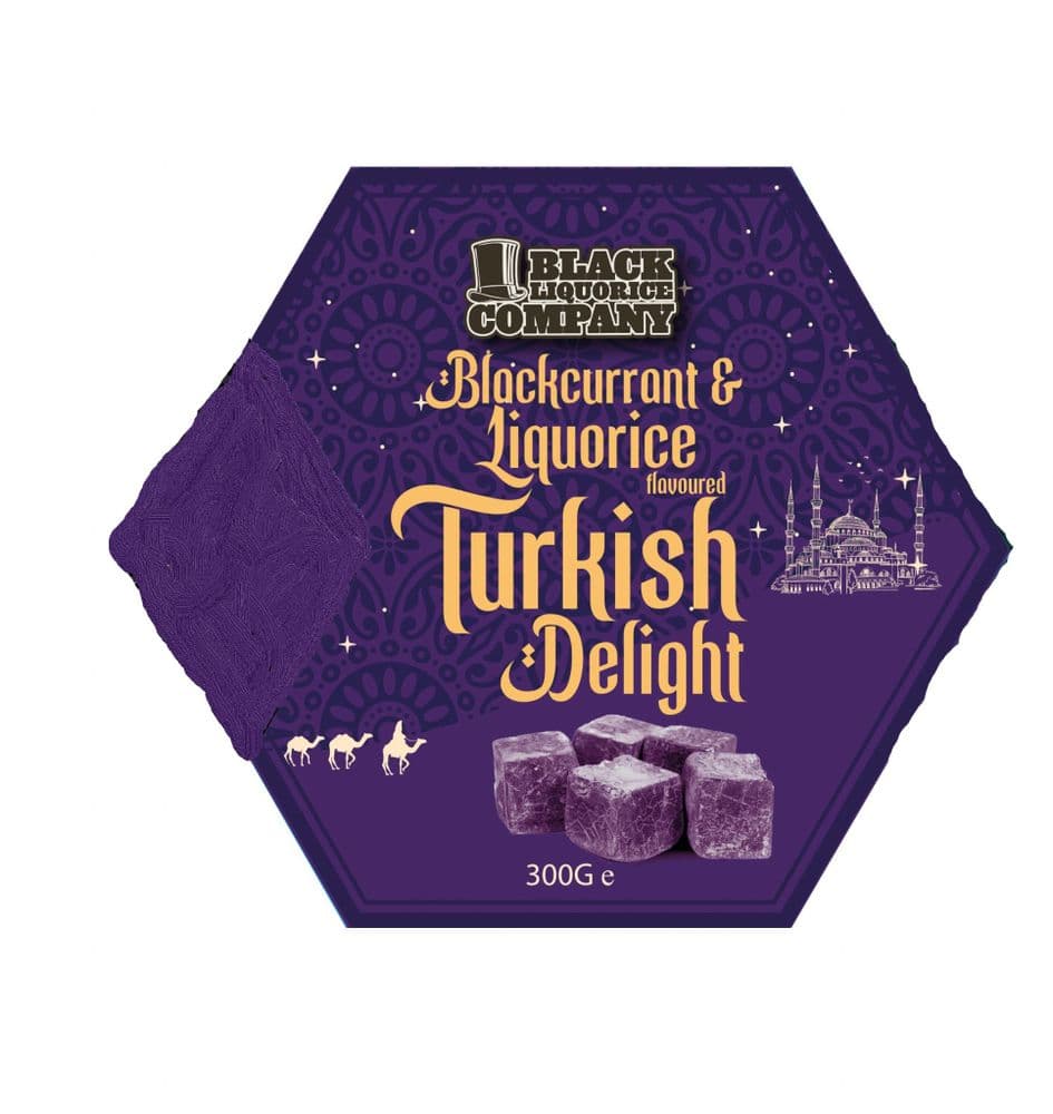 Black Liquorice Co Blackcurrant & Liquorice Turkish Delight 300g