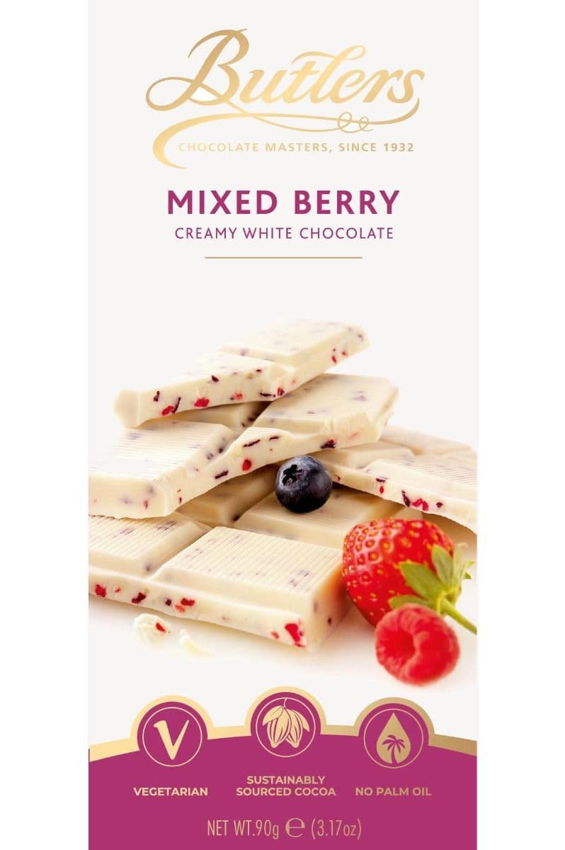 Butlers white Mixed Berry Chocolate Bar 90g