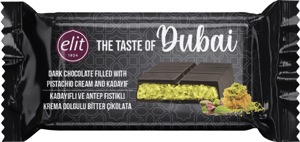 Elit Dubai Pistachio Dark Chocolate Bar 90g