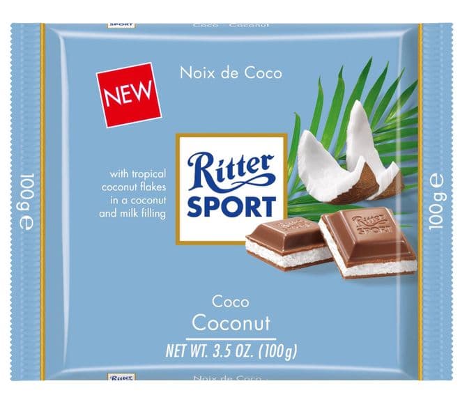 Ritter Sport Coconut Milk Chocolate Bar 100g