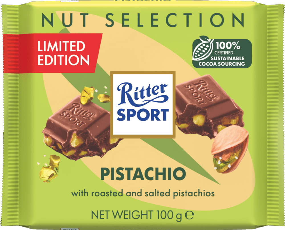 Ritter Sport Pistachio In Milk Chocolate 100g