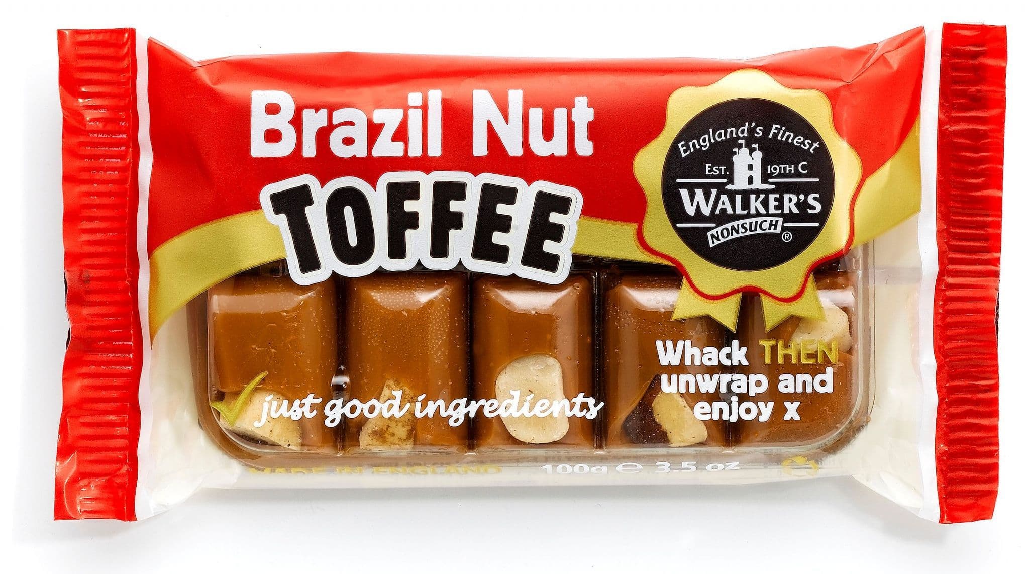 Walkers Nonsuch Brazil Nut Toffee Bar Slab 100g
