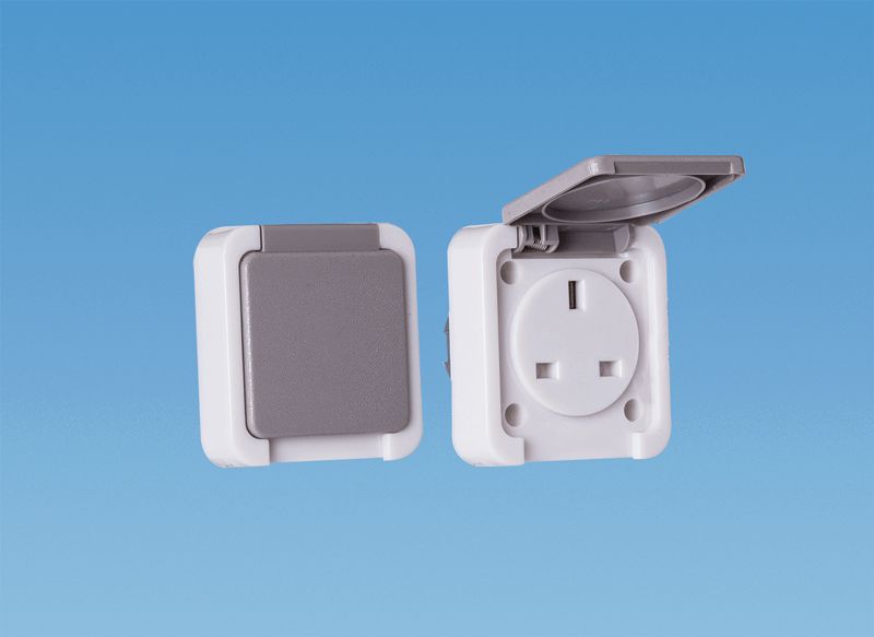 Mains 13A Socket With Flap