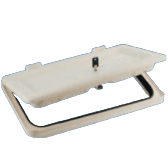 WHITE NBB Battery Box Door - Snake Lock Fitting - With Infill