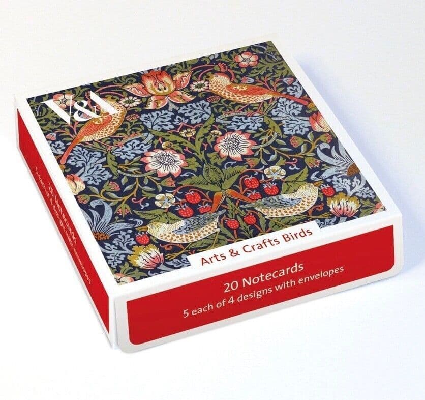 Arts & Crafts Birds - 20 Assorted Blank Notecards / Notelets - Morris ...