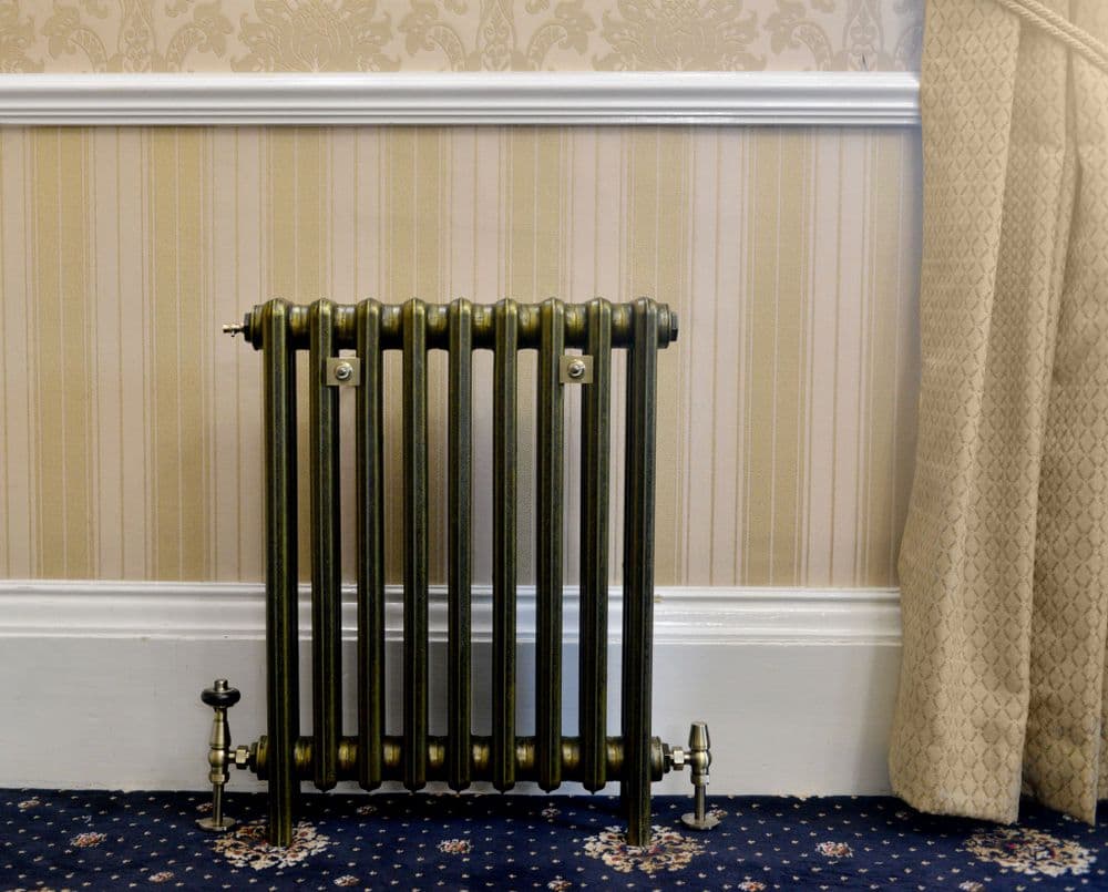 Classic 3 Column Cast Iron Radiators 650mm 9 Sections Metallic Vintage Gold