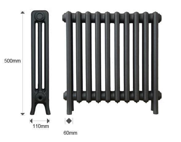 Electric 3 Column Classic Cast Iron Radiators 500mm Painted