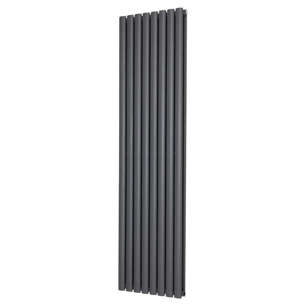 Anthracite Grey Oval Panel Vertical Designer Radiator - Choice of Size