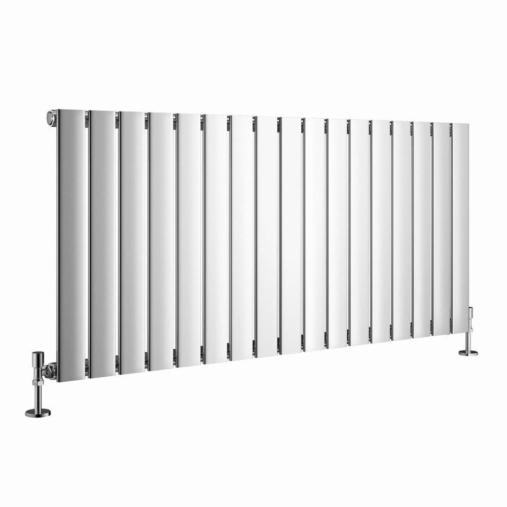 Chrome Flat Panel Horizontal Designer Radiator - Choice Of Size