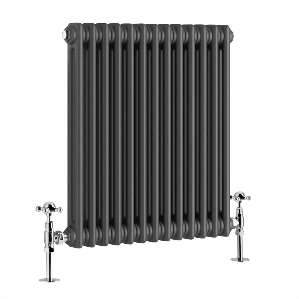 Designer Radiator - Column Horizontal Double - 600 x 605mm - Anthracite ...