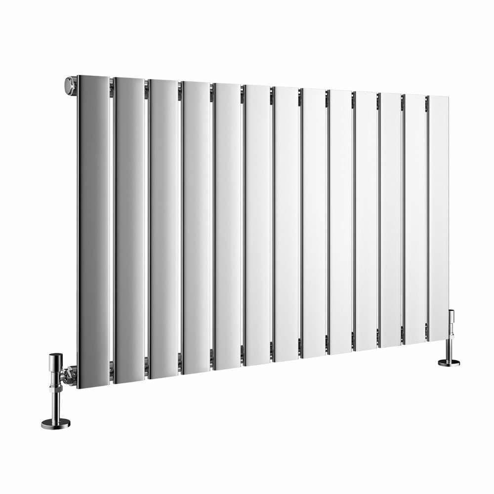 Designer Radiator - Flat Panel Horizontal Single - 600 x 884mm - Chrome