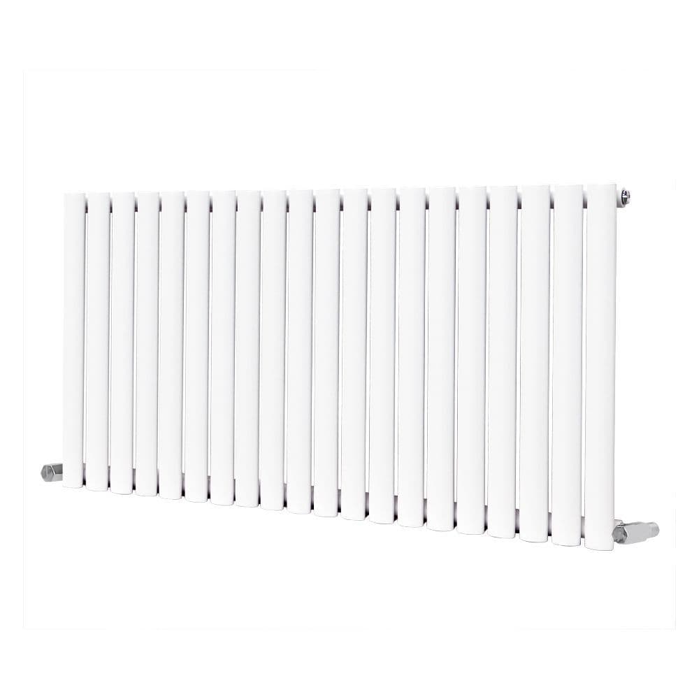 Designer Radiator - Oval Panel Horizontal Single - 600 x 1180mm - White