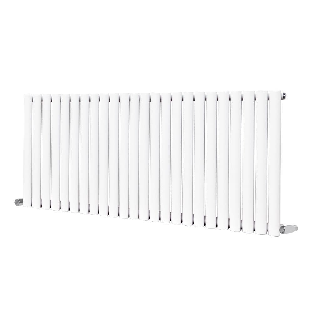 Designer Radiator - Oval Panel Horizontal Single - 600 x 1416mm - White