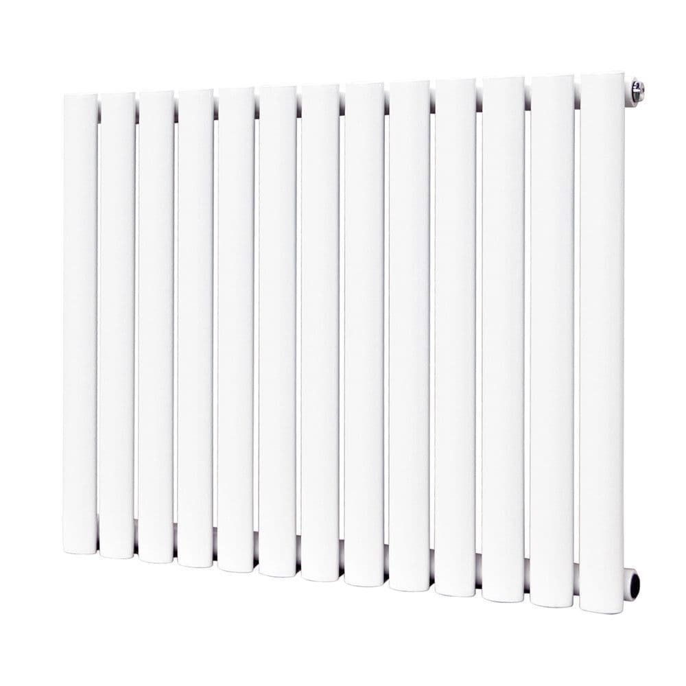 Designer Radiator - Oval Panel Horizontal Single - 600 x 767mm - White
