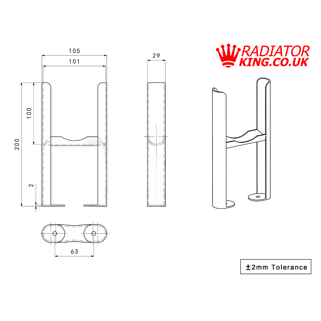 Pair of Column Designer Radiator Feet - White