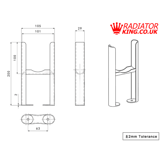 Pair of Column Designer Radiator Feet - White