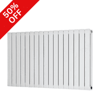 White Flat Panel Horizontal Designer Radiator - Choice Of Size