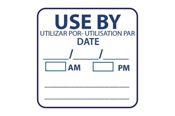 use by labels 25mm