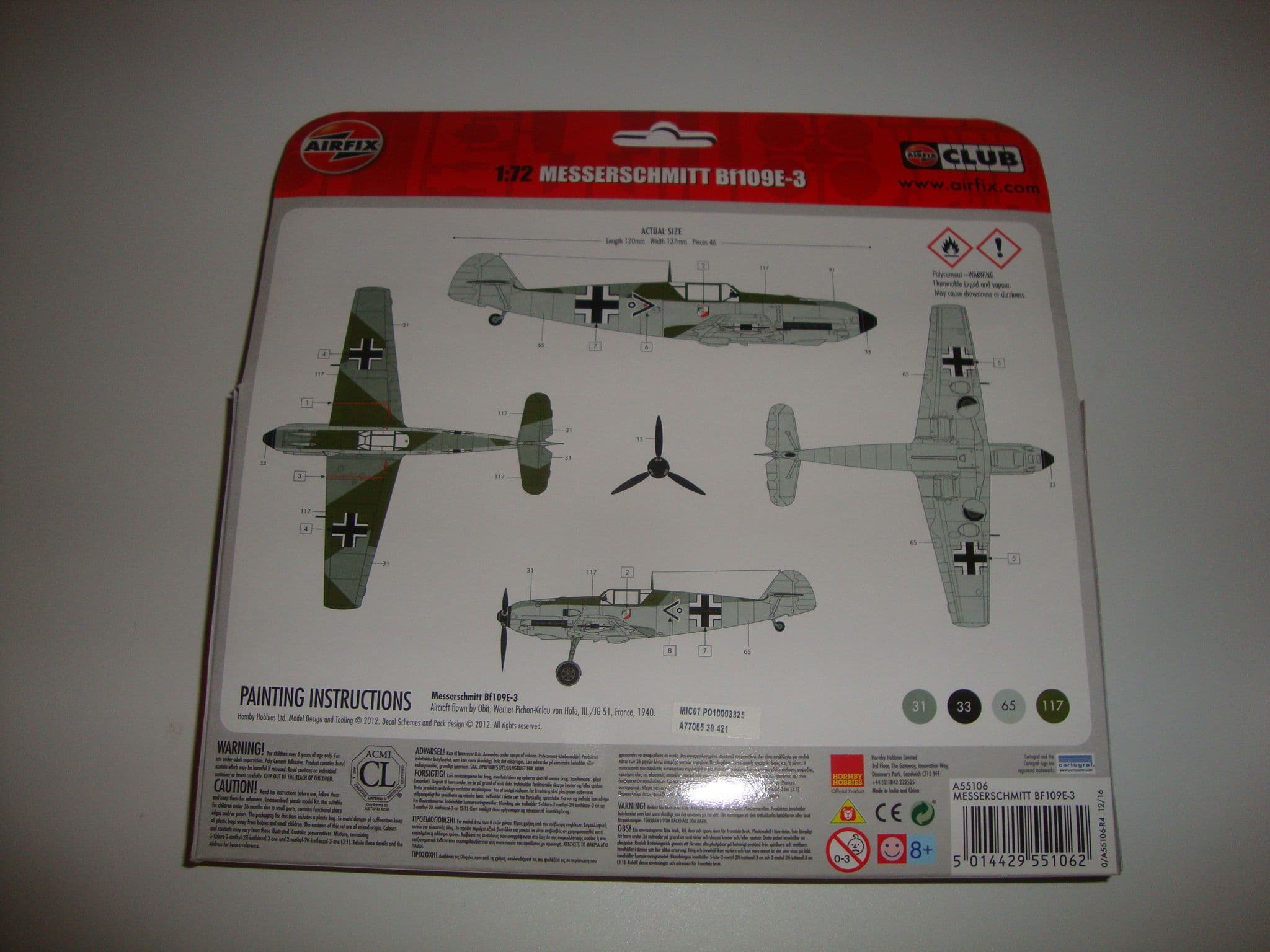 New Airfix 1/72 A55106 Messerschmitt Bf109E-3
