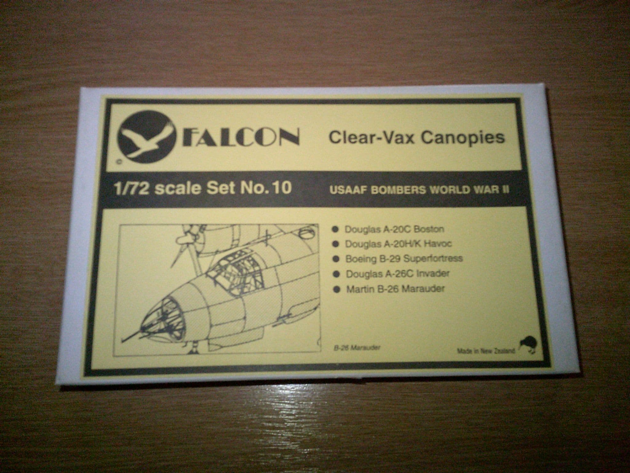 Pre-Owned FALCON 1/72 Clear-Vax Canopies Set No 10 USAAF Bombers WW2