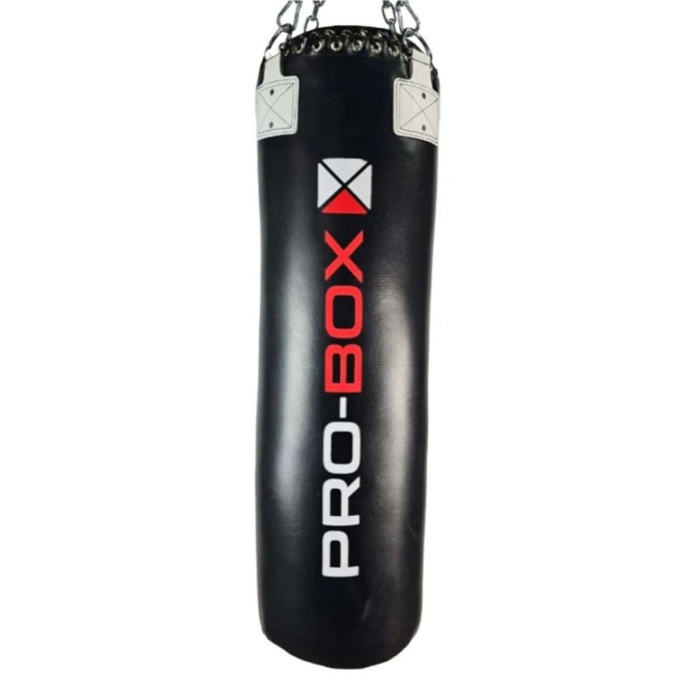 Pro-Box 'Champ' Leather Hybrid 4ft Punch Bag Black/White & Chain ...