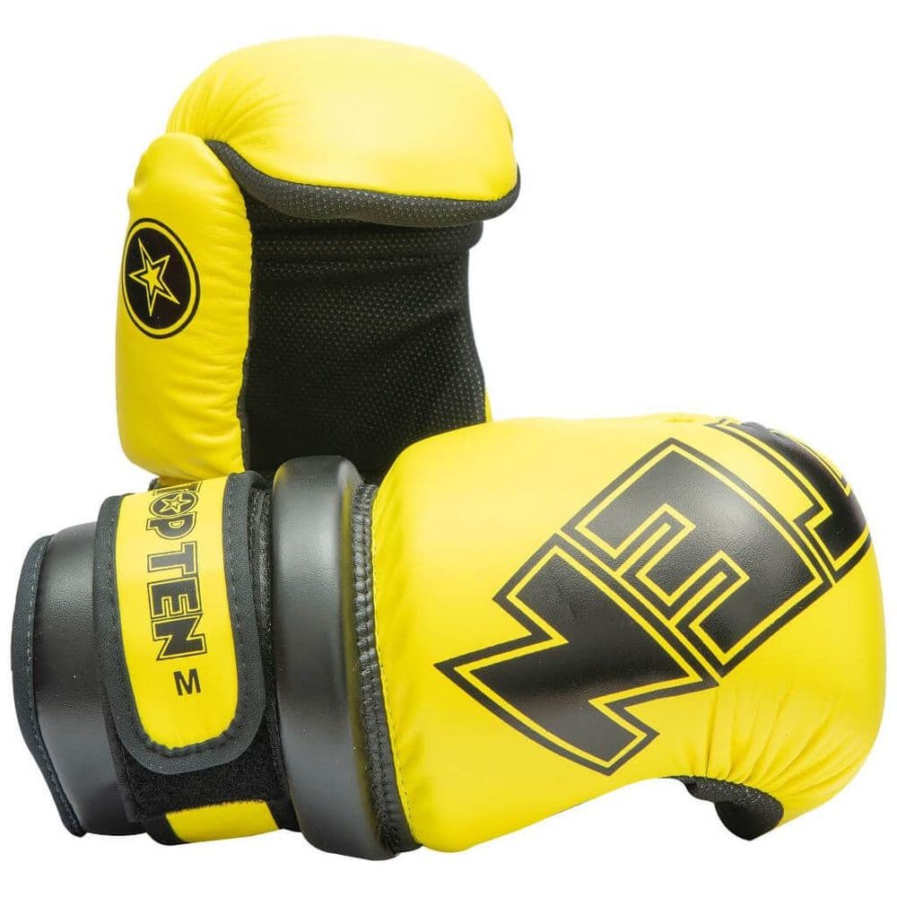 Top Ten Glossy Block Pointfighter Gloves Yellow/Black | Sparring Gloves ...