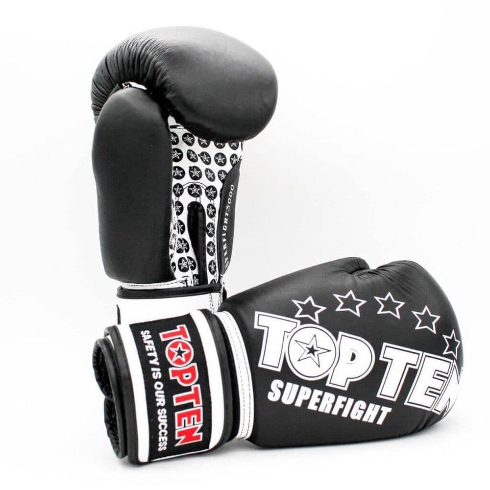 Top Ten Superfight 3000 Boxing Gloves Black | Leather Gloves | Reflex UK