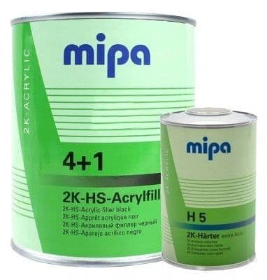 MIPA 4 1 Acrylfiller 2K HS High Build Primer Filler 4L and 1L MIPA H5 Activator/ Hardener
