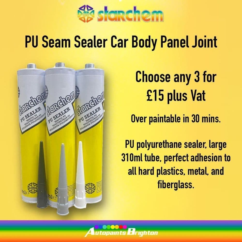 PU Seam Sealer Car Body Panel Joint Adhesive 310ml x 3 for 15