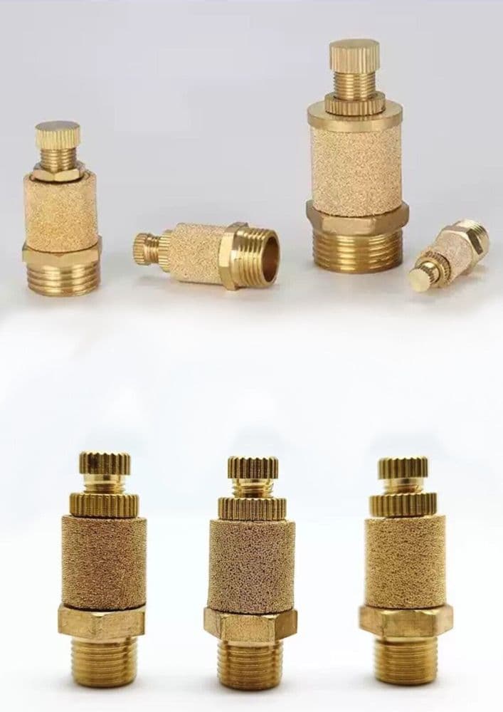 Brass Pneumatic Muffler Silencer Filter Noise Absorption Exhaust Air ...