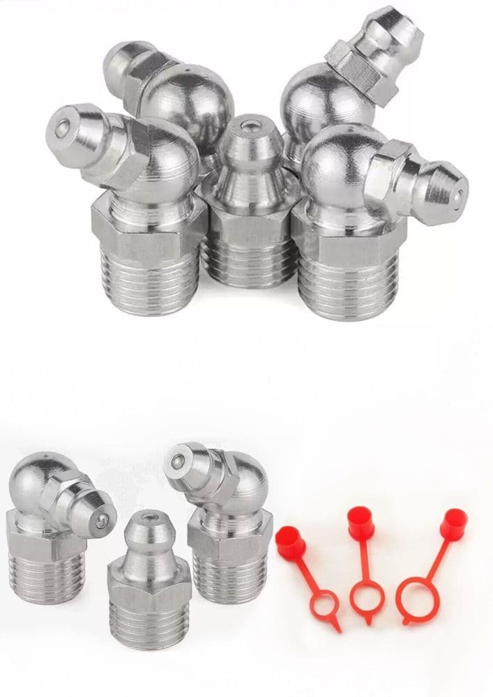 Stainless Steel Grease Nipples BSP NPT METRIC In 45 & 90o And Straight