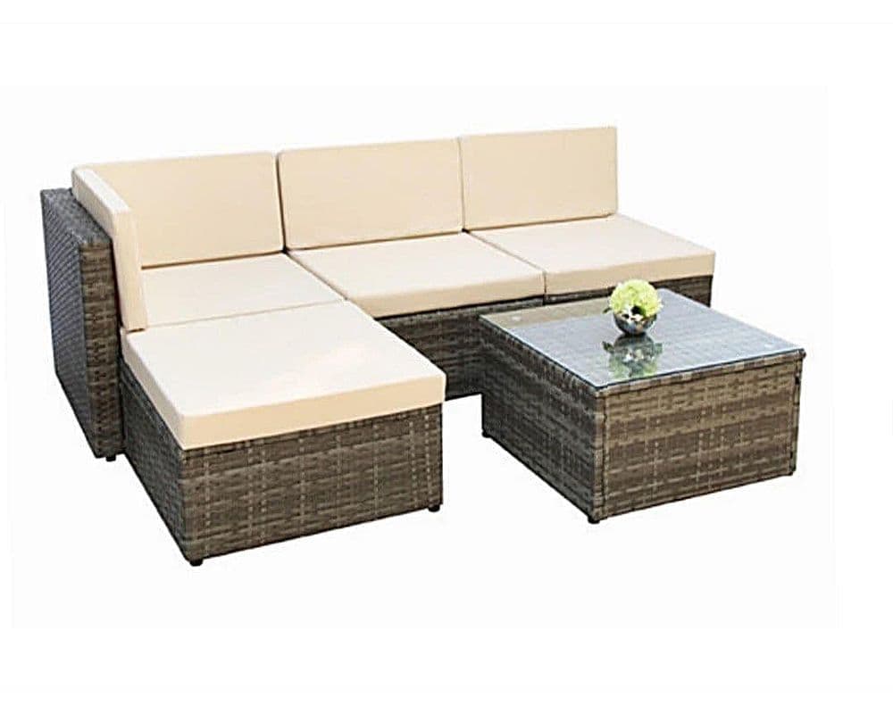 Lopee 5 Seater Rattan Corner Sofa Set