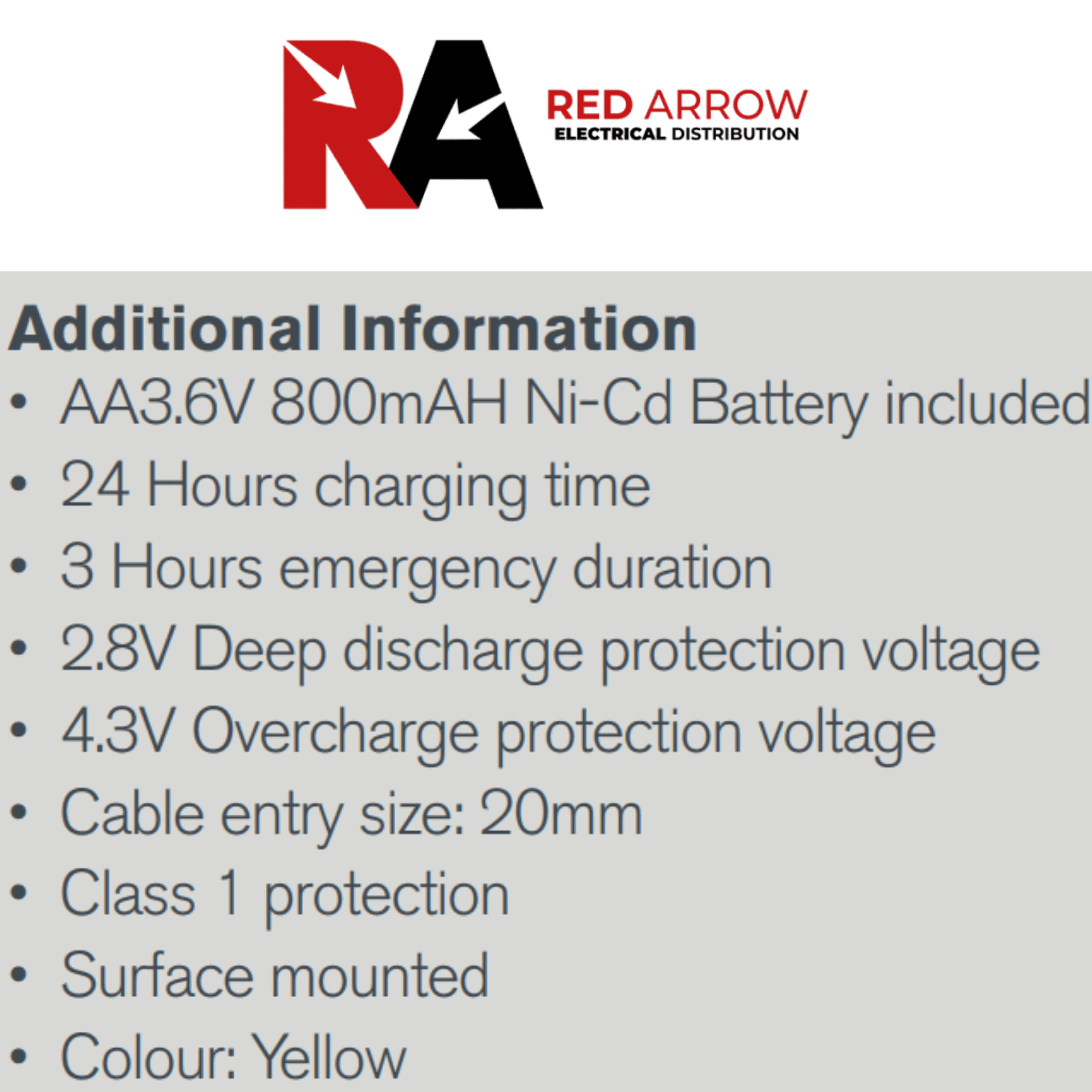 Red Arrow 110V LED Maintained / Non-Maintained Bulkhead with Hinged ...