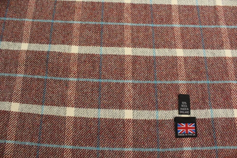 100 Pure New Wool Plaid Tweed Fabric DL66