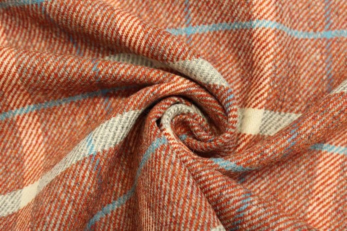 100 Pure New Wool Plaid Tweed Fabric DL68