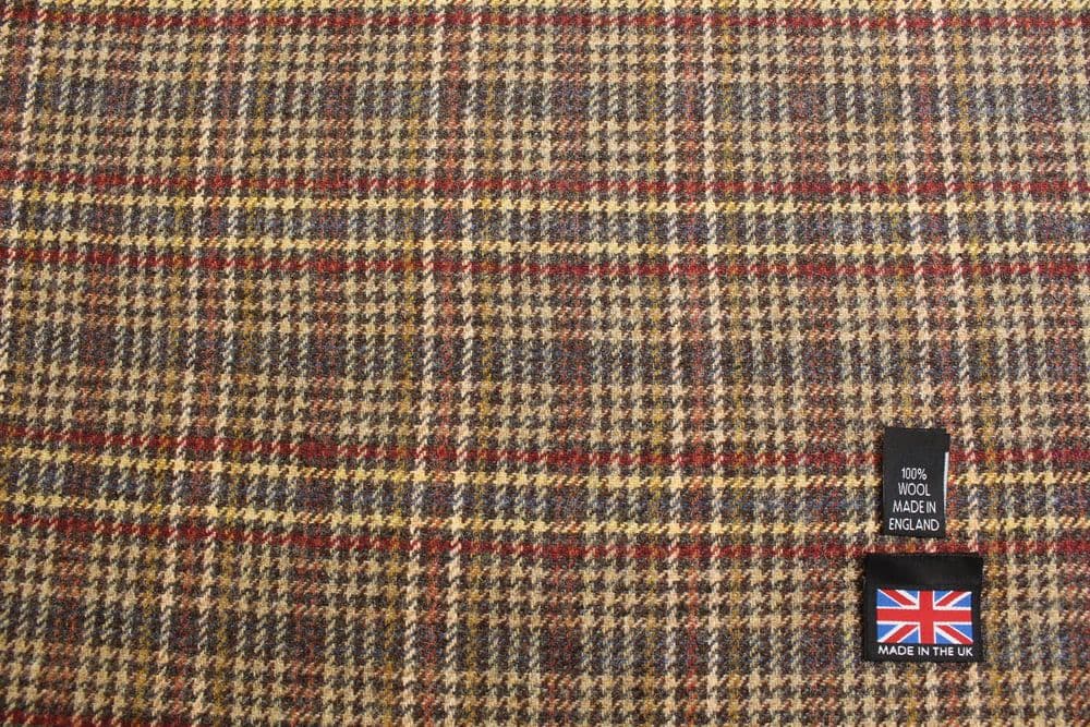 100 Pure New Wool Shetland Tweed Gun Club Check DL96