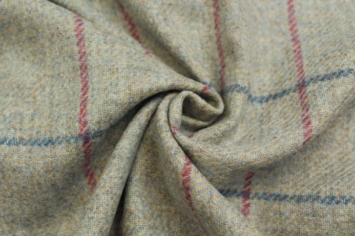 100 Pure New Wool Windowpane Tweed Fabric DZ97