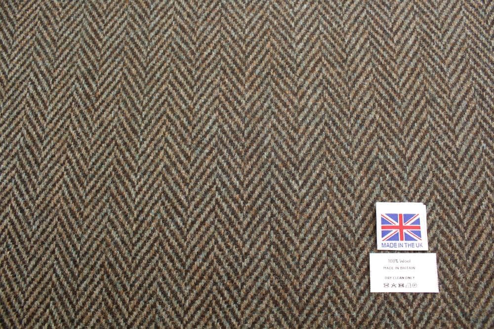 100 Wool Tweed Large Herringbone Design Fabric DQ16