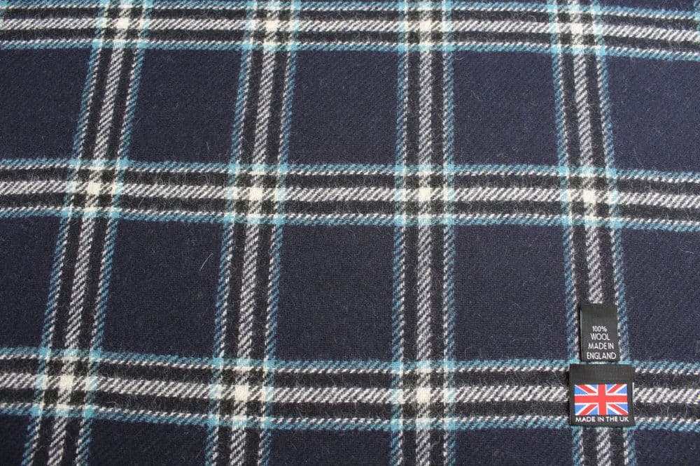 Pure New Wool Plaid Tweed Fabric DM96