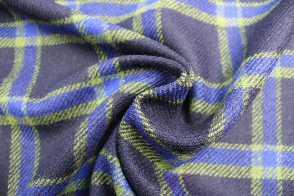 Pure New Wool Plaid Tweed Fabric DQ03