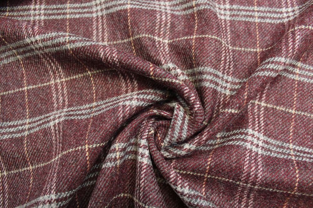 Pure New Wool Plaid Tweed Fabric DQ63