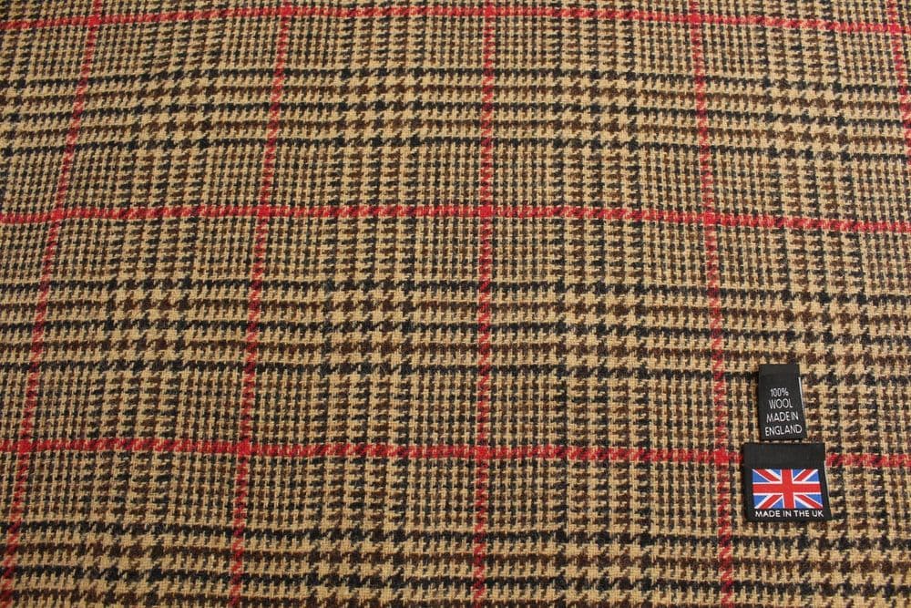 Pure New Wool Tweed Glen Check Fabric DM22