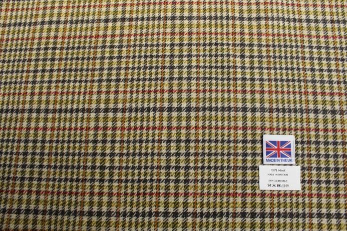 Pure Wool Gun Club Check Tweed Fabric DQ61