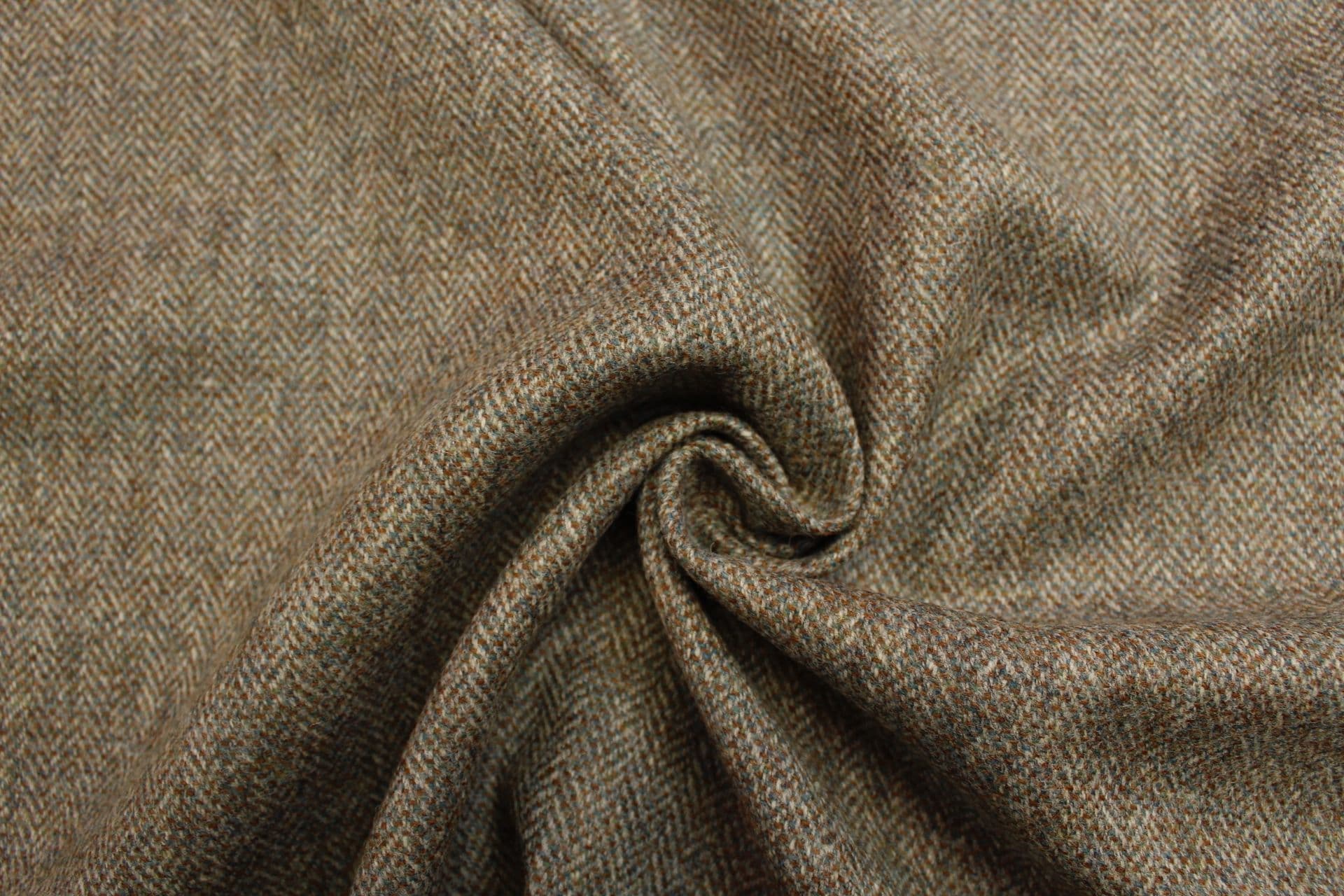Pure Wool Herringbone Tweed Fabric DQ70
