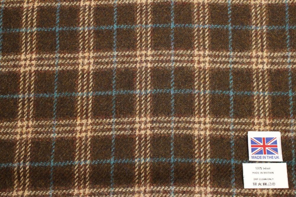Pure Wool Plaid Tweed Fabric DQ77
