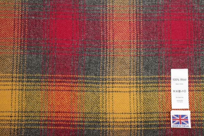 Pure Wool Plaid Tweed Fabric DR50