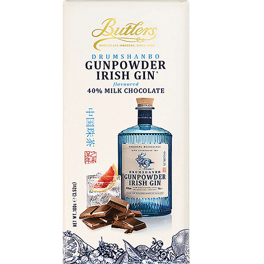 Butlers Gunpowder Irish Gin 40 Milk Chocolate